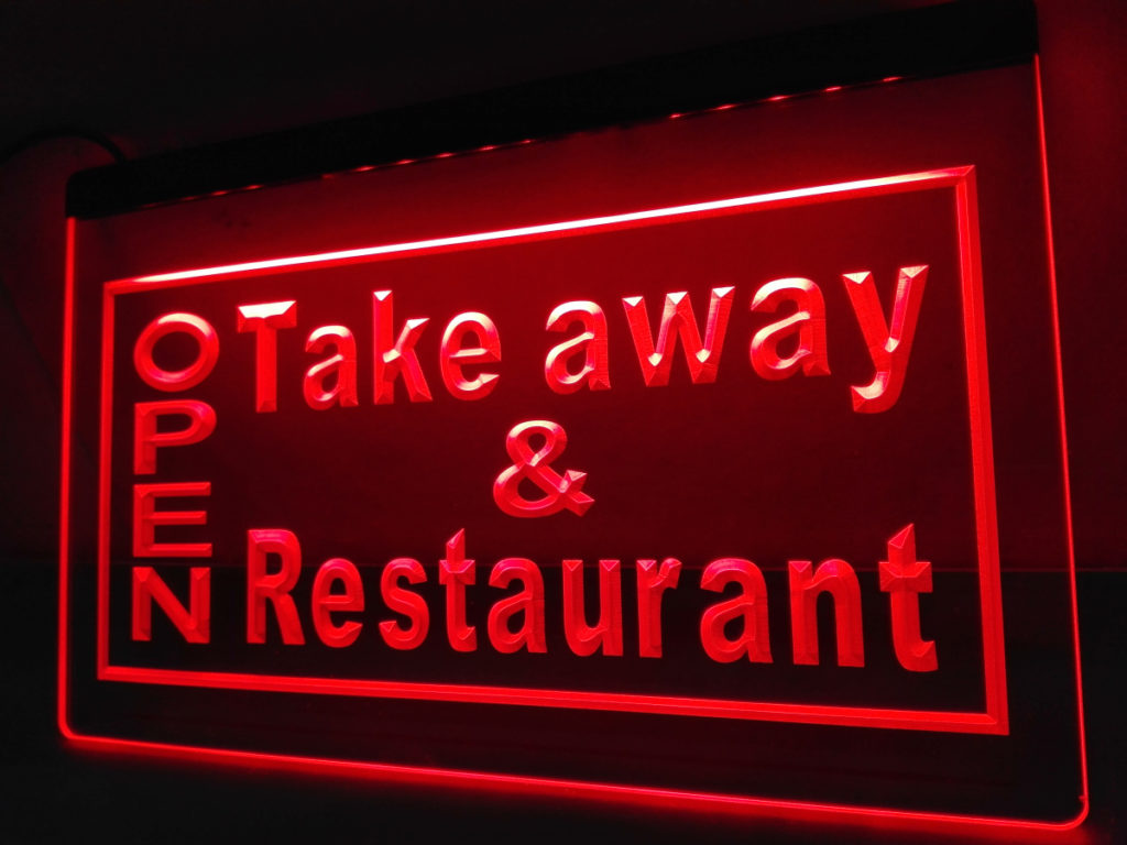Open Take away & Restaurant - neon sign - LED sign - shop - What's your ...