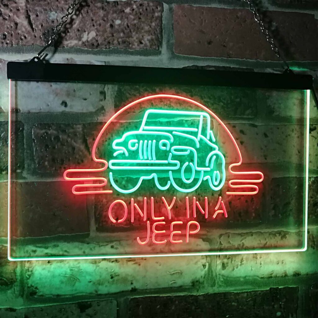 Jeep Only in A Jeep 2 LED Neon Sign - neon sign - LED sign - shop ...
