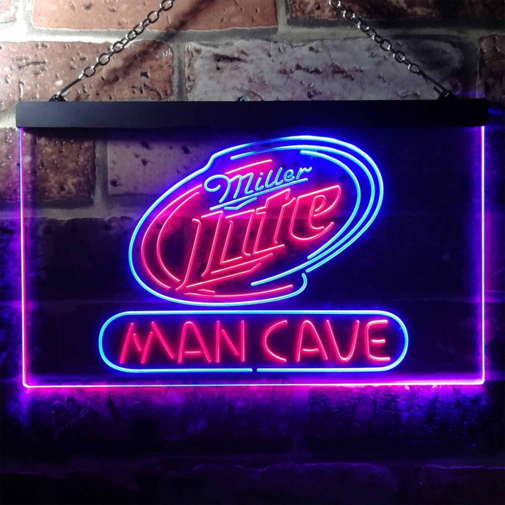 Miller Lite Man Cave Led Neon Sign Neon Sign Led Sign Shop